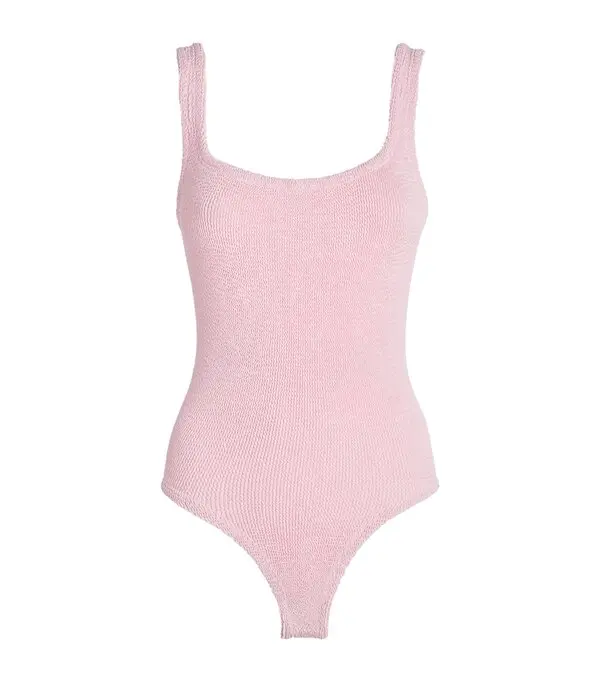 Hunza G Square-neck One-piece Swimsuit - Pink