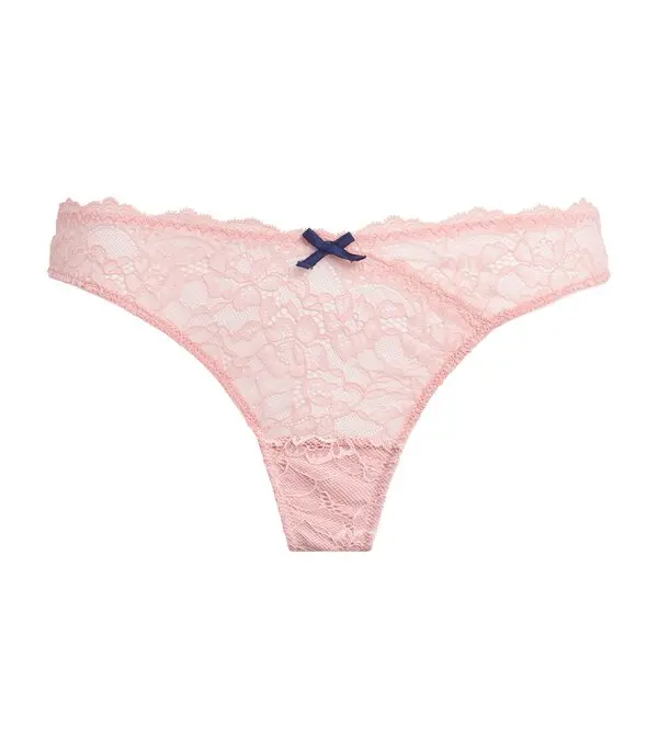 FLEUR DU MAL Lace Bianca Thong - Pink