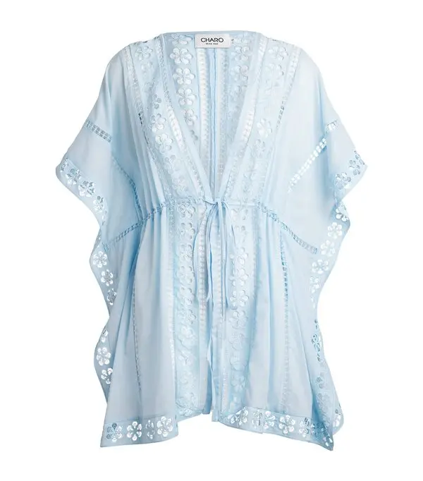 Charo Ruiz Ibiza Cotton Voile Masie Kaftan - Blue