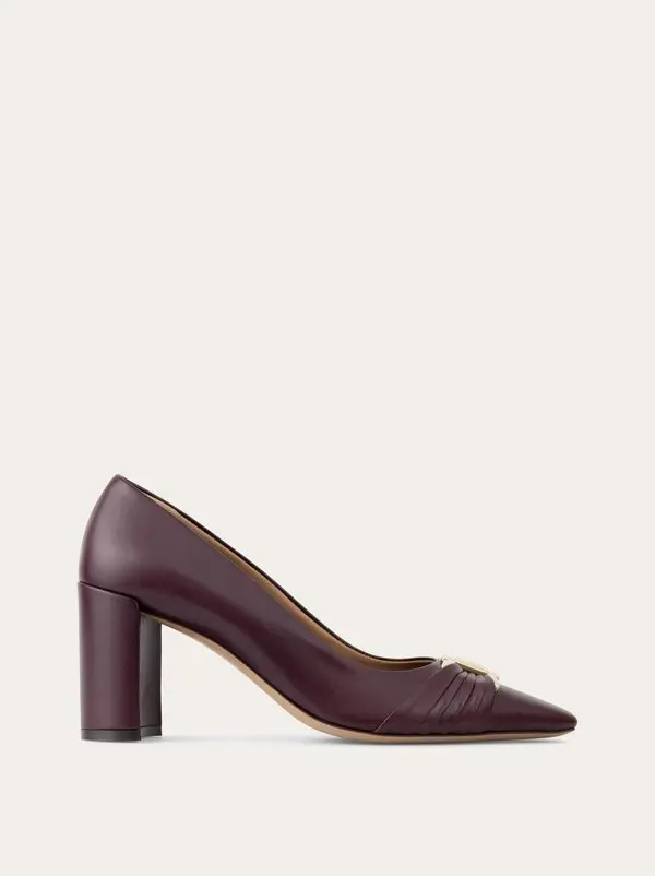 FERRAGAMO Gancini Ornat Block Heel Pumps - Violet