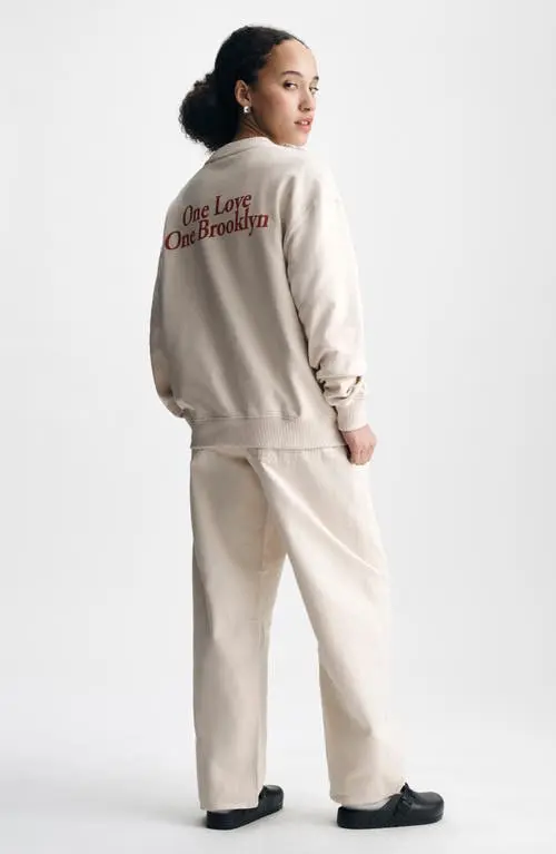 Brooklyn Industries Oversized Graphic Sweatshirt - Sandshell
