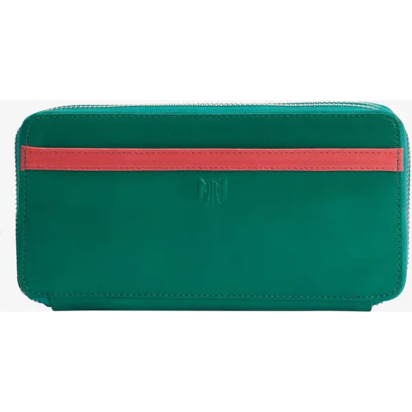 TUSK Siam Double Zip Wallet - Emerald/geranium