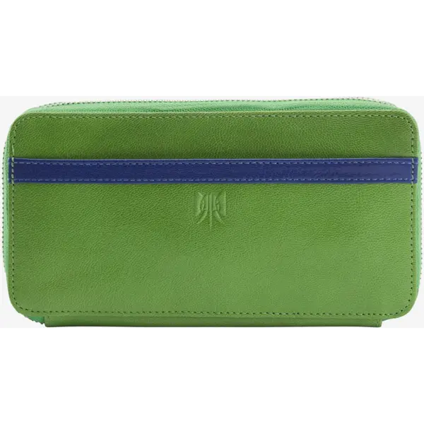 TUSK Siam Double Zip Wallet - Grass/indigo
