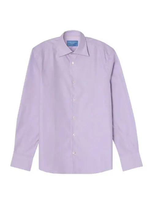 Robert Talbott Madison Check Light Weight Poplin Shirt In Contemporary Fit - Pink