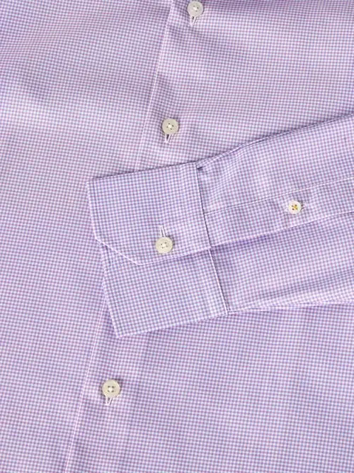 Robert Talbott Madison Check Light Weight Poplin Shirt In Contemporary Fit - Pink