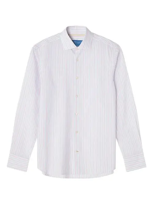 Robert Talbott Reynolds Cotton Linen Blend Shirt In Contemporary Fit - Raspberry