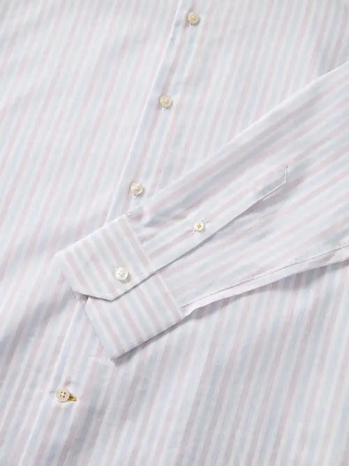 Robert Talbott Reynolds Cotton Linen Blend Shirt In Contemporary Fit - Raspberry