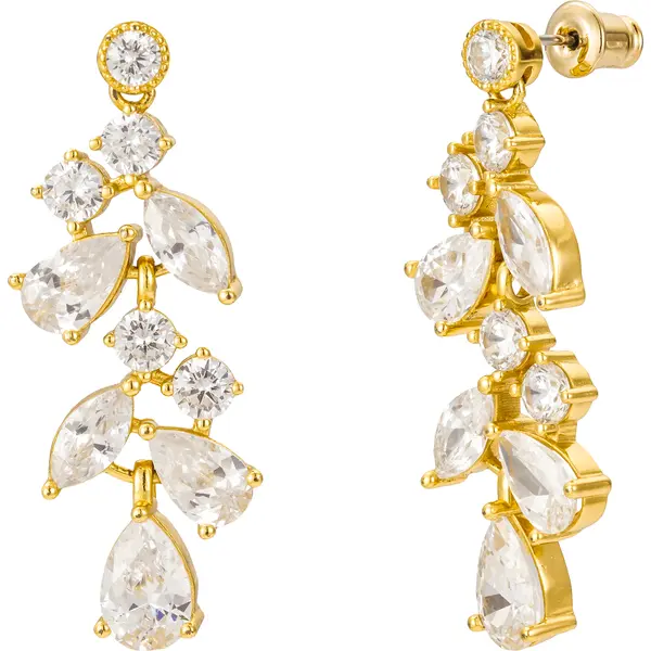 UNTAMED PETALS Cami Crystal Drop Earrings - Gold