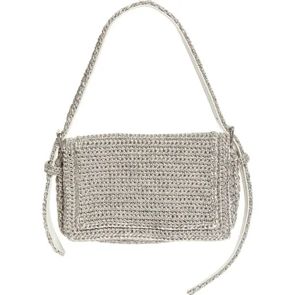 Alexander Wang Ricco Cozy Slim Woven Shoulder Bag - Metallic Gunmetal