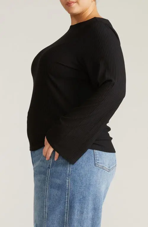 Universal Standard Rib Bell Sleeve Sweater - Black