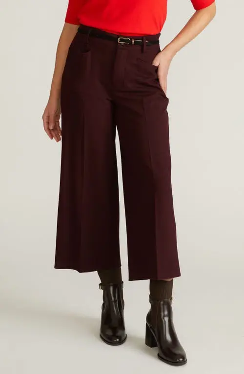 Universal Standard Wide Leg Ponte Crop Pants - Black Cherry Red