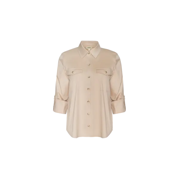 L'Agence Pearson Poplin Button-down Shirt - Biscuit