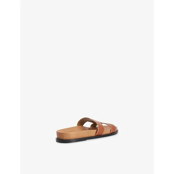 DUNE Loupas Footbed Leather Sandals