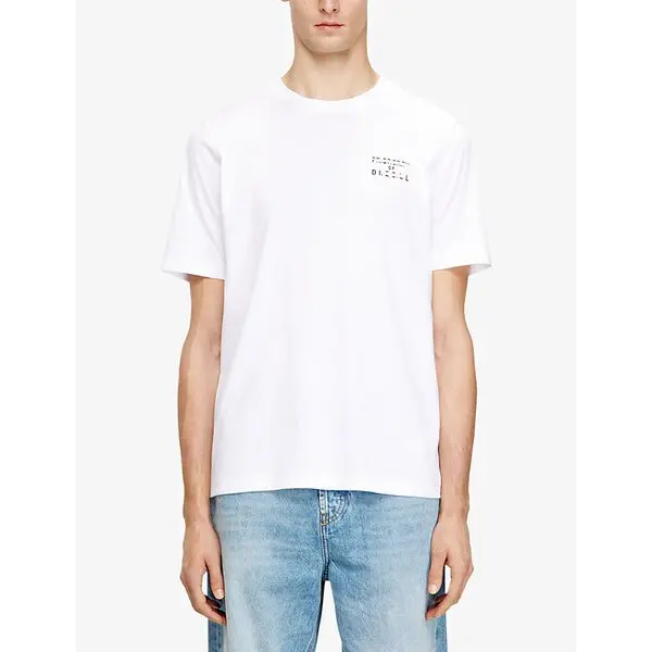 DIESEL® T-adjust-v5 Branded-print Cotton-jersey T-shirt Xxl - 100