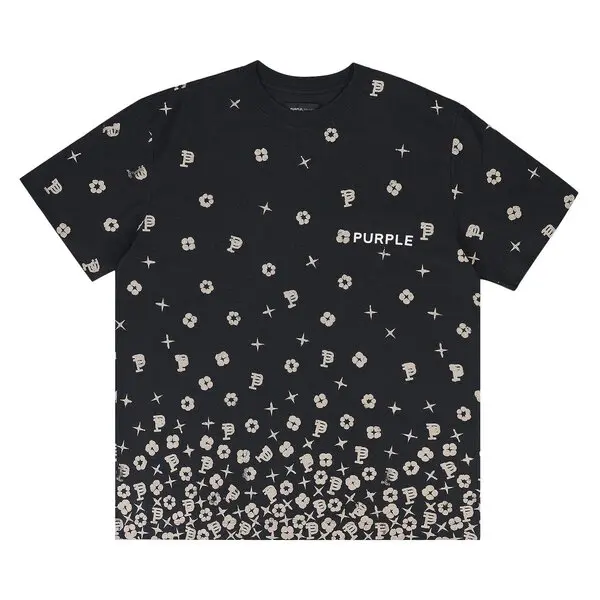 PURPLE BRAND Textured Jersey Short-sleeve Tee - Black