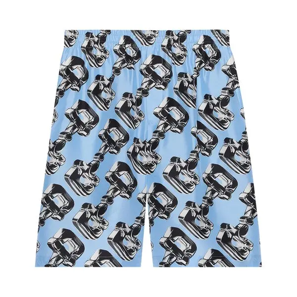 Gucci 3d Glass Horsebit Print Shorts - Blue