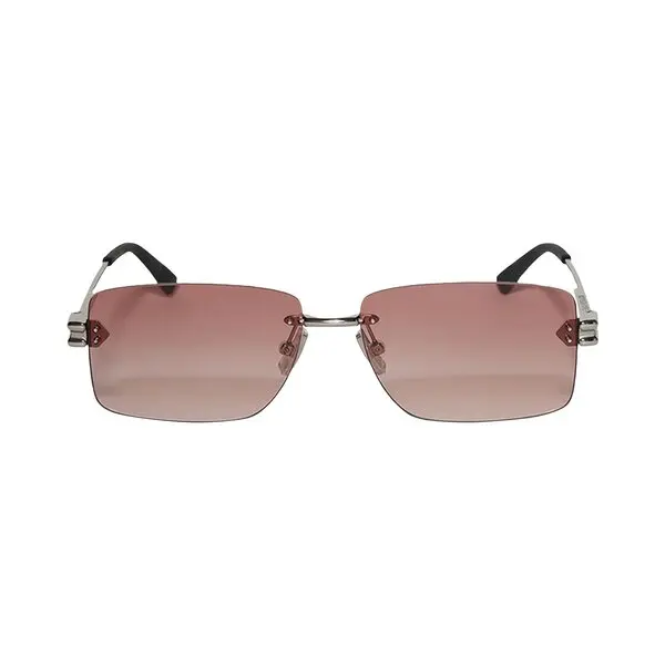 Bottega Veneta Rectangular Rimless Sunglasses - Silver