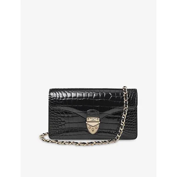 ASPINAL OF LONDON Mayfair Leather Clutch - Black