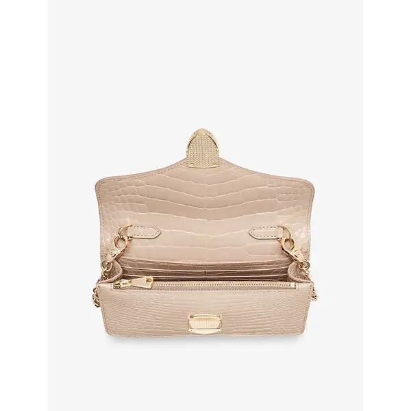 ASPINAL OF LONDON Mayfair Leather Clutch - Taupe