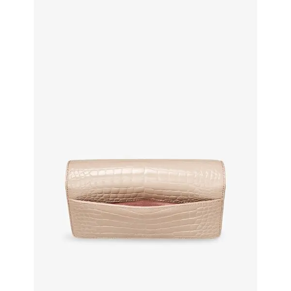 ASPINAL OF LONDON Mayfair Leather Clutch - Taupe