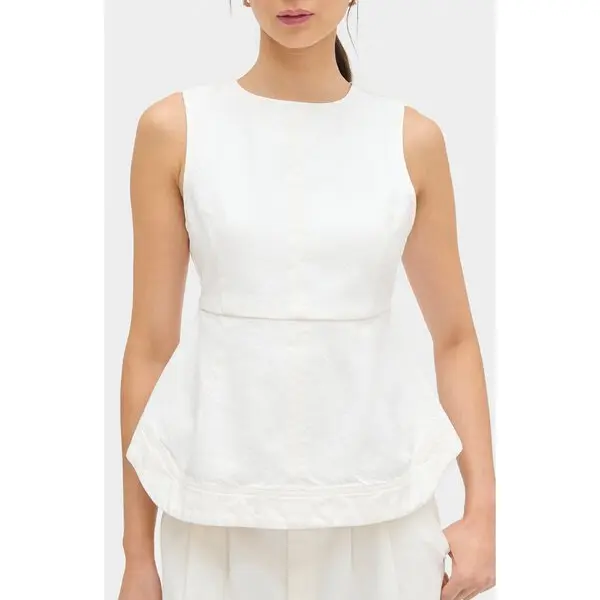 ALIGNE Sleeveless Organic Cotton Peplum Top