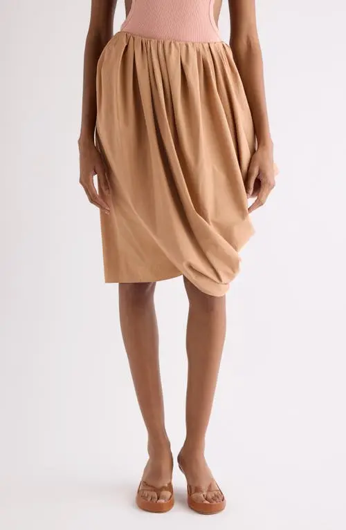 Chloé Draped Organic Cotton Poplin Skirt - Reef Shell