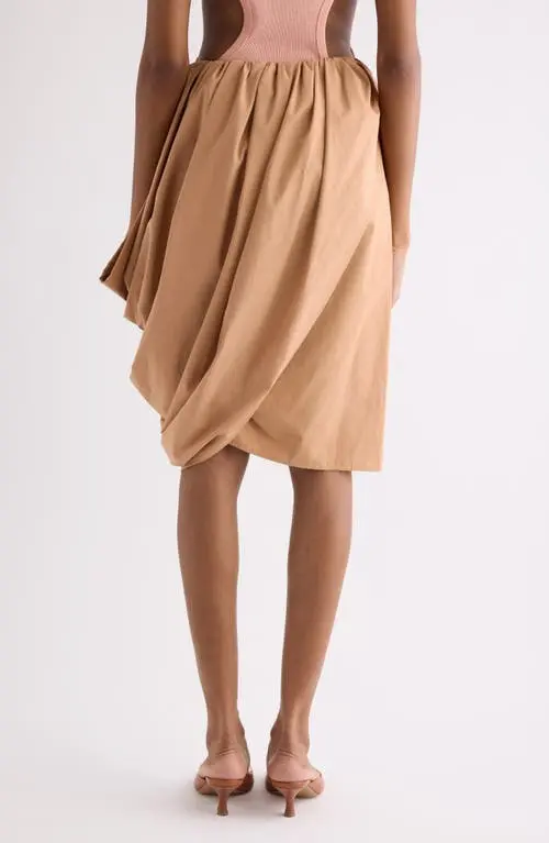 Chloé Draped Organic Cotton Poplin Skirt - Reef Shell