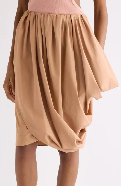 Chloé Draped Organic Cotton Poplin Skirt - Reef Shell