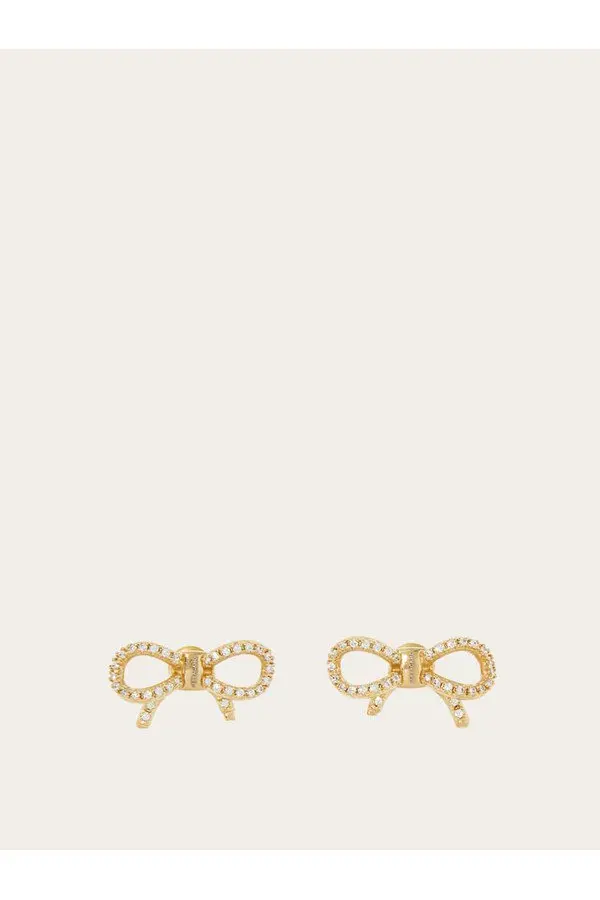FERRAGAMO Vara Bow Stud Earrings - Gold
