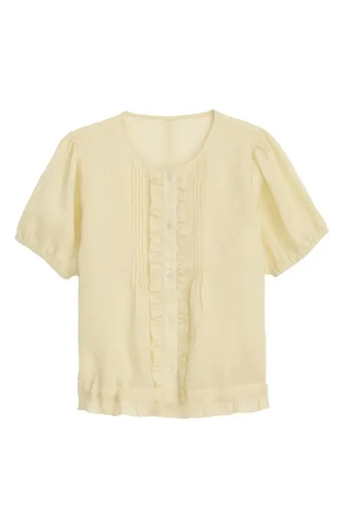 ALEX MILL Brittany Ruffle Pintuck Top - Pear