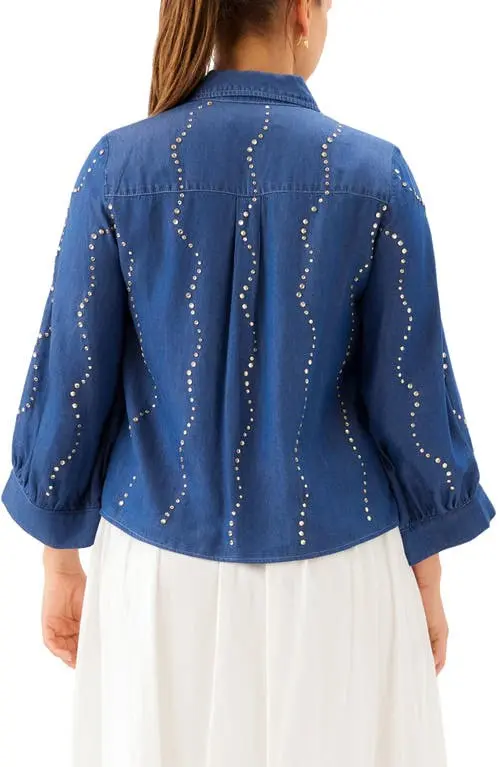 Karen Kane Gemstone Denim Shirt