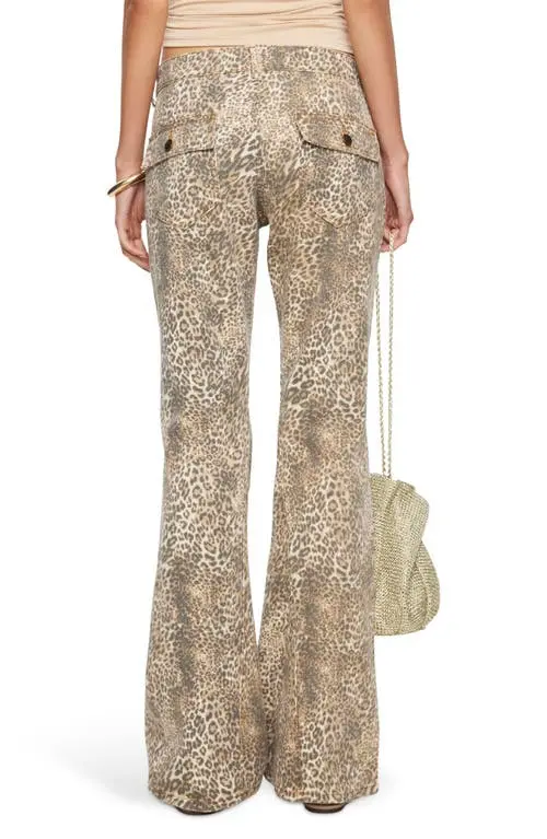 Lioness Mary-kate Low-rise Flare Jeans - Leopard