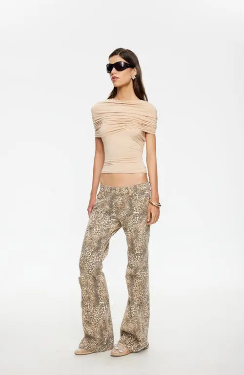 Lioness Mary-kate Low-rise Flare Jeans - Leopard