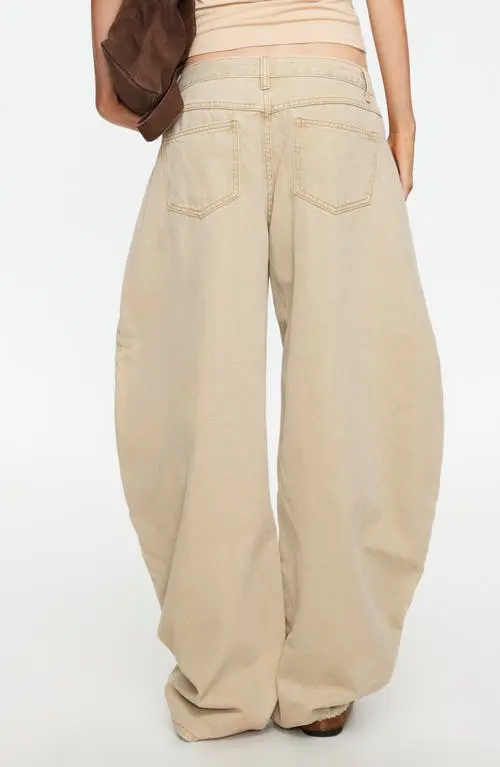 Lioness Horseshoe Baggy Jeans - Stone