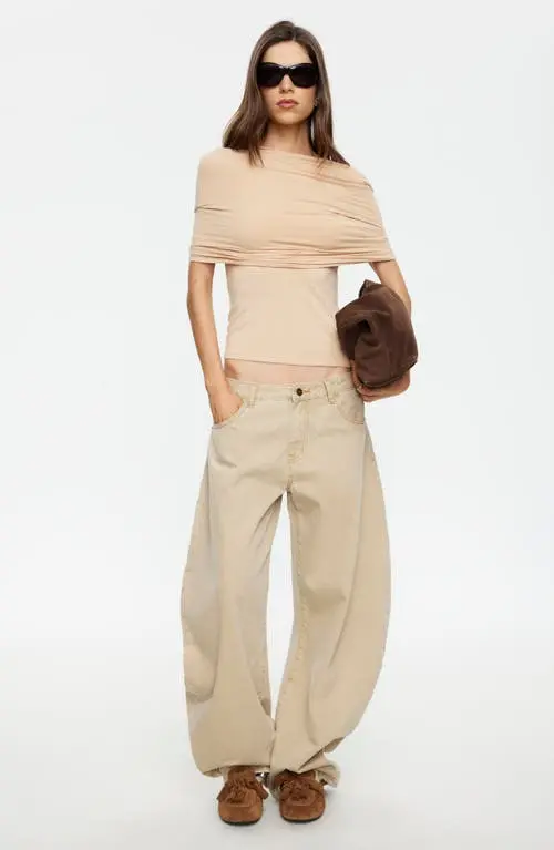 Lioness Horseshoe Baggy Jeans - Stone