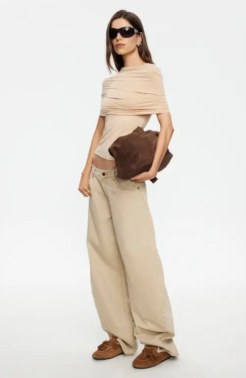 Lioness Horseshoe Baggy Jeans - Stone