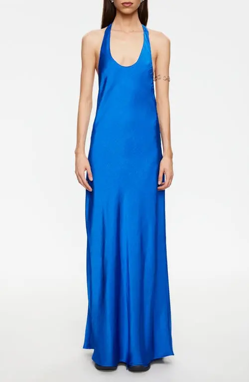 Lioness Bare Hammered Satin Maxi Dress - Royal Blue