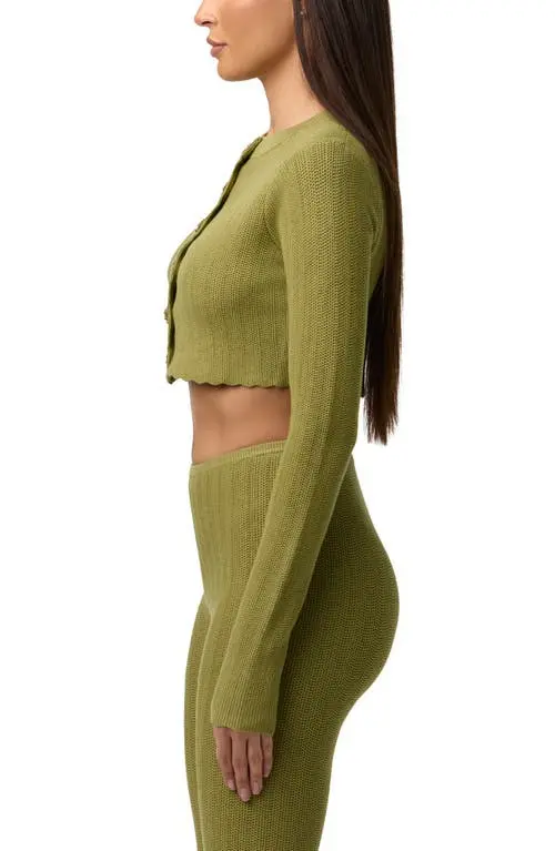 Naked Wardrobe Flower Button Crop Cardigan