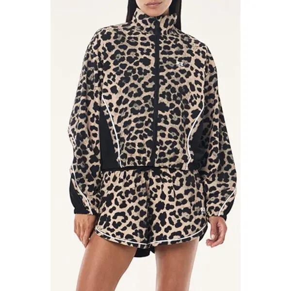 P.E Nation Linear Water Repellent Jacket - Leopard/black