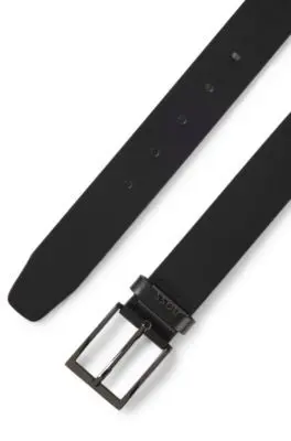 BOSS Italian Leather Belt With Brushed Gunmetal Hardware