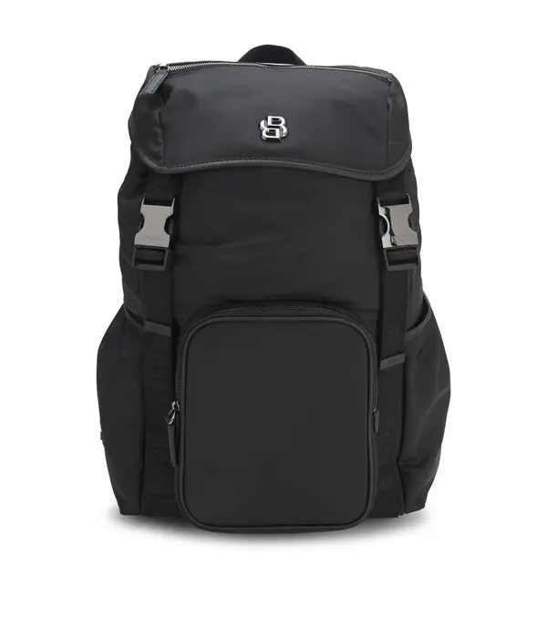 BOSS Twill Backpack With Double B Monogram - Black