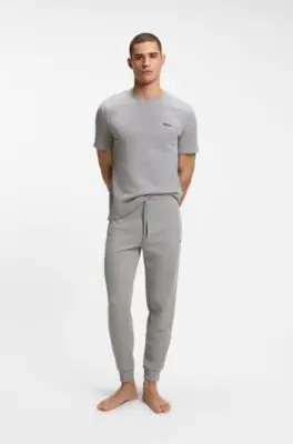 BOSS Waffle-structure Pyjama Bottoms In A Cotton Blend