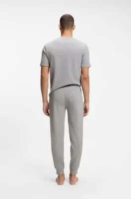 BOSS Waffle-structure Pyjama Bottoms In A Cotton Blend