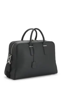 BOSS Grained-leather Duffle Bag With Logo