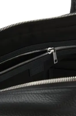 BOSS Grained-leather Duffle Bag With Logo