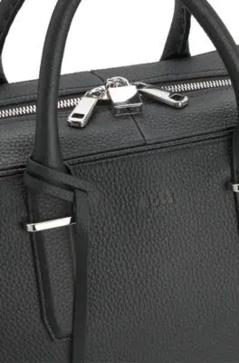BOSS Grained-leather Duffle Bag With Logo