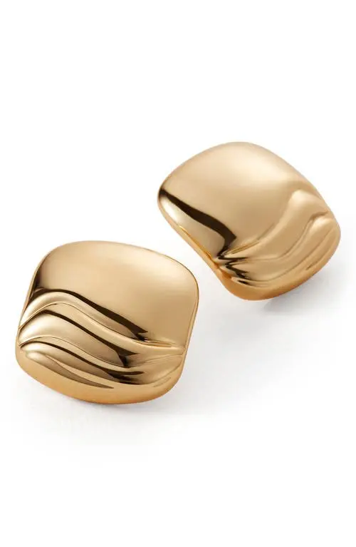Jenny Bird Rue Statement Button Earrings - High Polish Gold