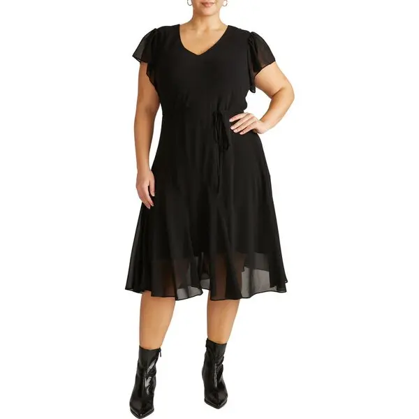 Universal Standard Sevilla Chiffon Dress - Black
