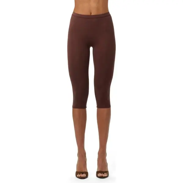 Naked Wardrobe Capri Leggings - Chocolate