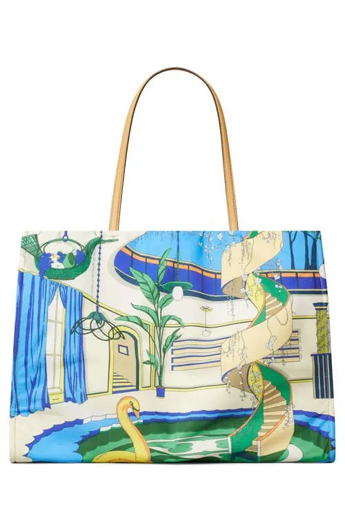 Tory Burch Ella Print Tote - The Pool Blue